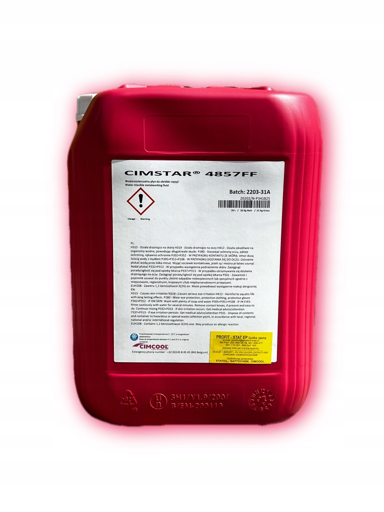 Chłodziwo do obróbki Cimcool Cimstar 4857FF 20 l - 12681788063 ...