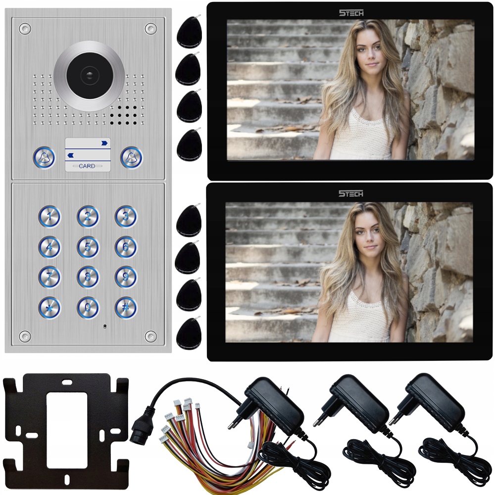 WIDEODOMOFON DWURODZINNY Z SZYFRATOREM 5TECH WIFI - 13716479145 - oficjalne archiwum Allegro