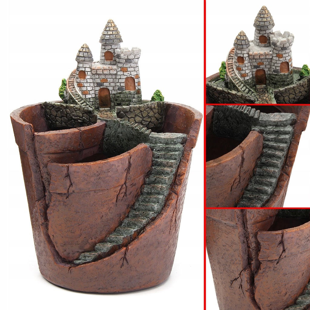 Castle Flower Pots Resin Flowerpot Succulent Plant - 13142493346 ...