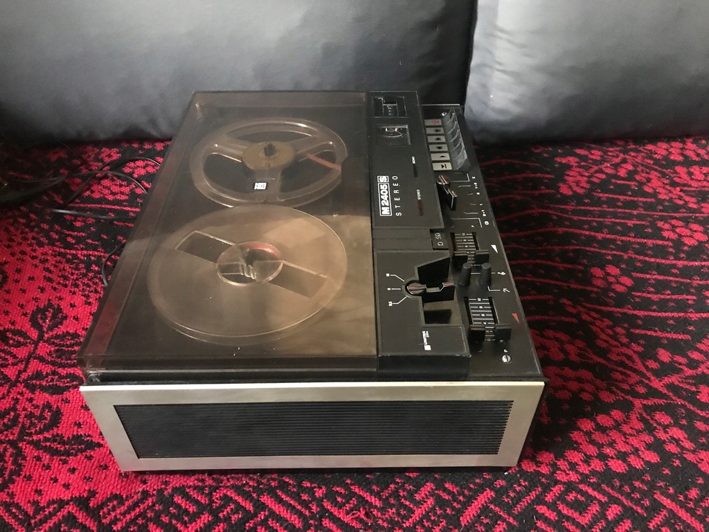 Magnetofon szpulowy PRL Unitra M2405S, nowe paski - 12810447240 - oficjalne archiwum Allegro