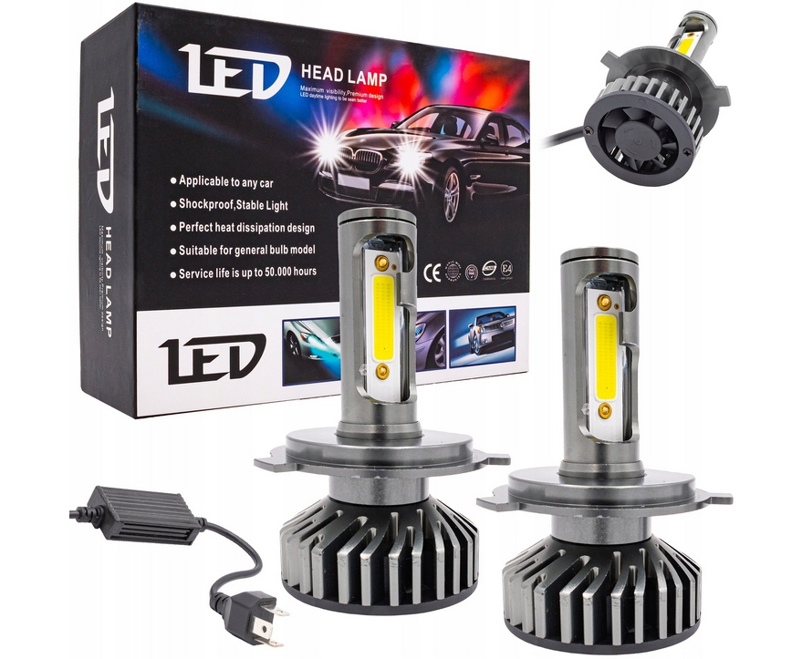 ZARÓWKI H4 LED 6000K 2 SZTUKI - 12868061067 - oficjalne archiwum Allegro