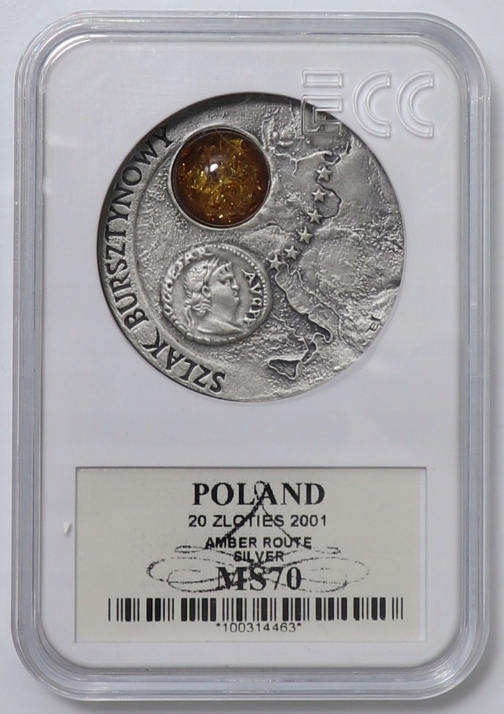 20 zł - Szlak bursztynowy - GCN MS 70 - 2001 rok - 12673244317 - oficjalne archiwum Allegro
