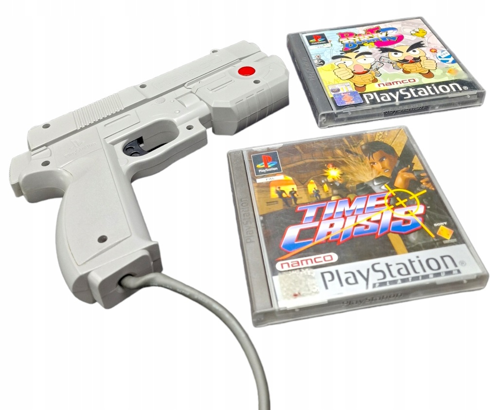 Pistolet PlayStation G-Con45 NAMCO PSX/PS2 + gry - 13158355268 - oficjalne archiwum Allegro