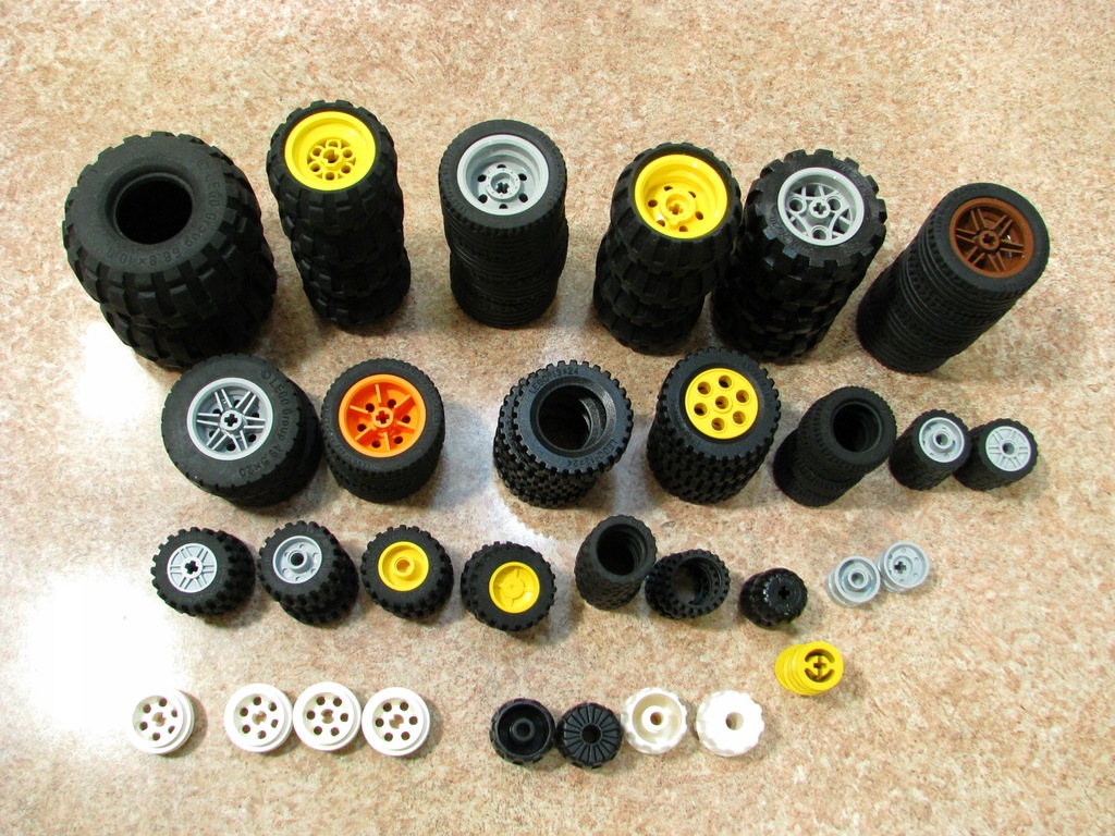 LEGO TECHNIC MIX KOŁA OPONY FELGI RÓŻNE ROZMIARY - 8290588065 ...