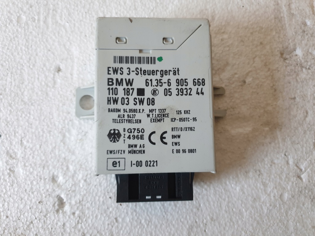 MODUŁ STEROWNIK IMMOBILIZERA EWS BMW E39 E46 - 13469749105 - oficjalne archiwum Allegro