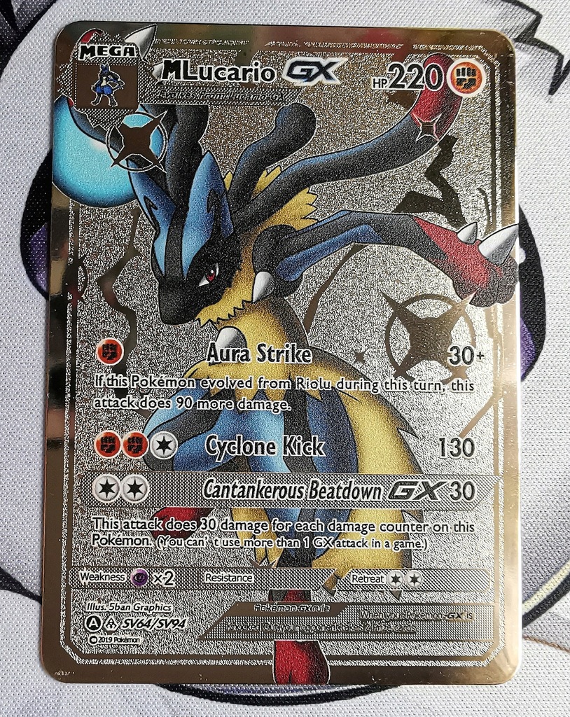 Купить Золотая металлическая карта Pokemon Mega Lucario GX: отзывы ...