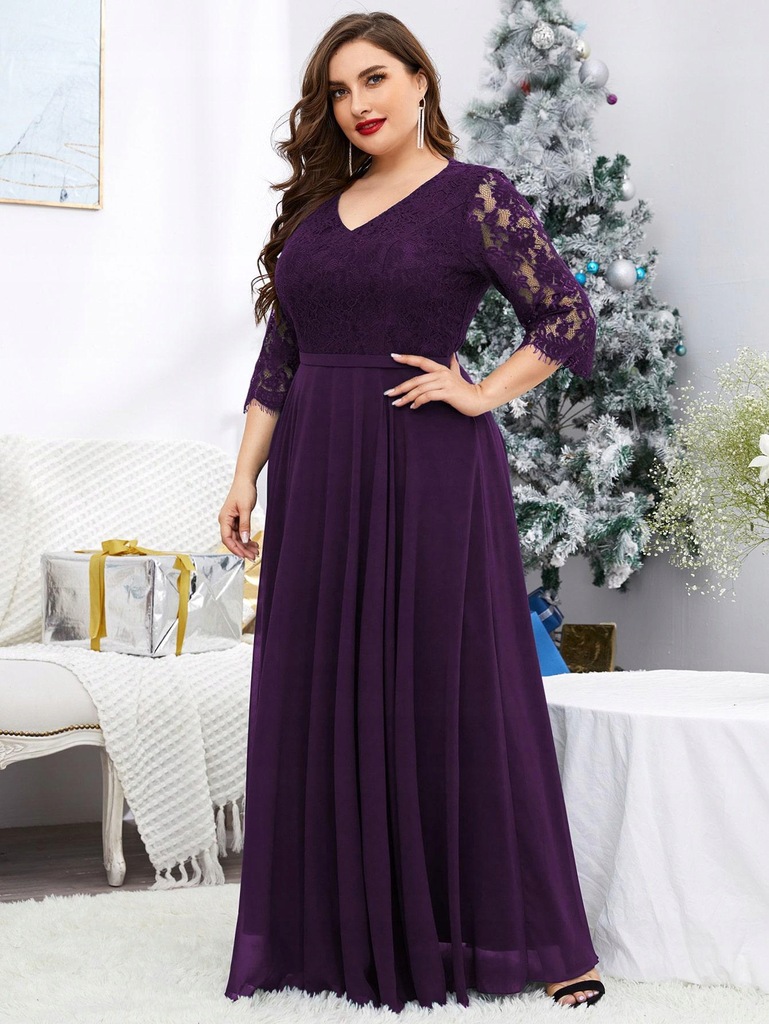 FC44101 *SHEIN SUKIENKA MAXI Z KORONKĄ XXL - 14256299241 - oficjalne archiwum Allegro