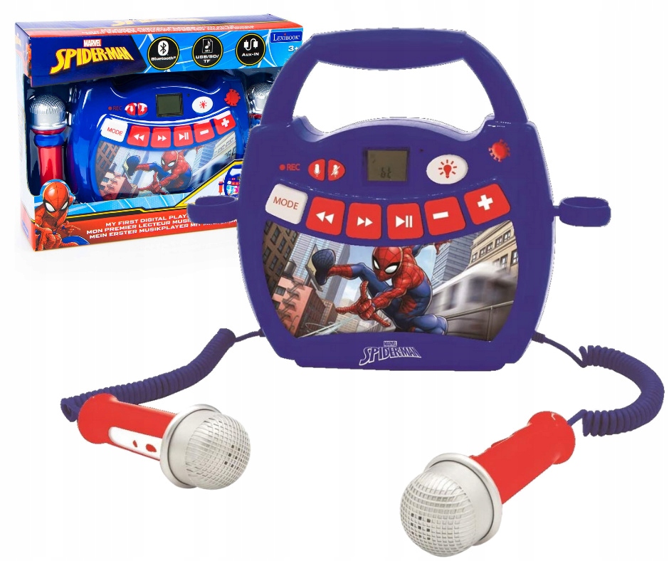 Zestaw BOOMBOX karaoke SPIDER MAN z mikrofonami - 11409436210 ...