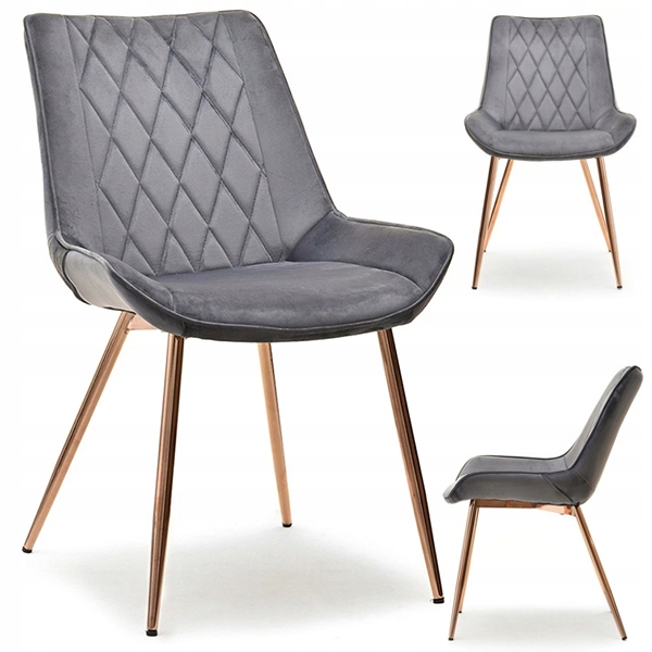 Купить ADEL БАРХАТНЫЙ СТУЛ НА МЕДНОЙ НОЖКЕ, СЕРЫЙ: отзывы, фото и ...