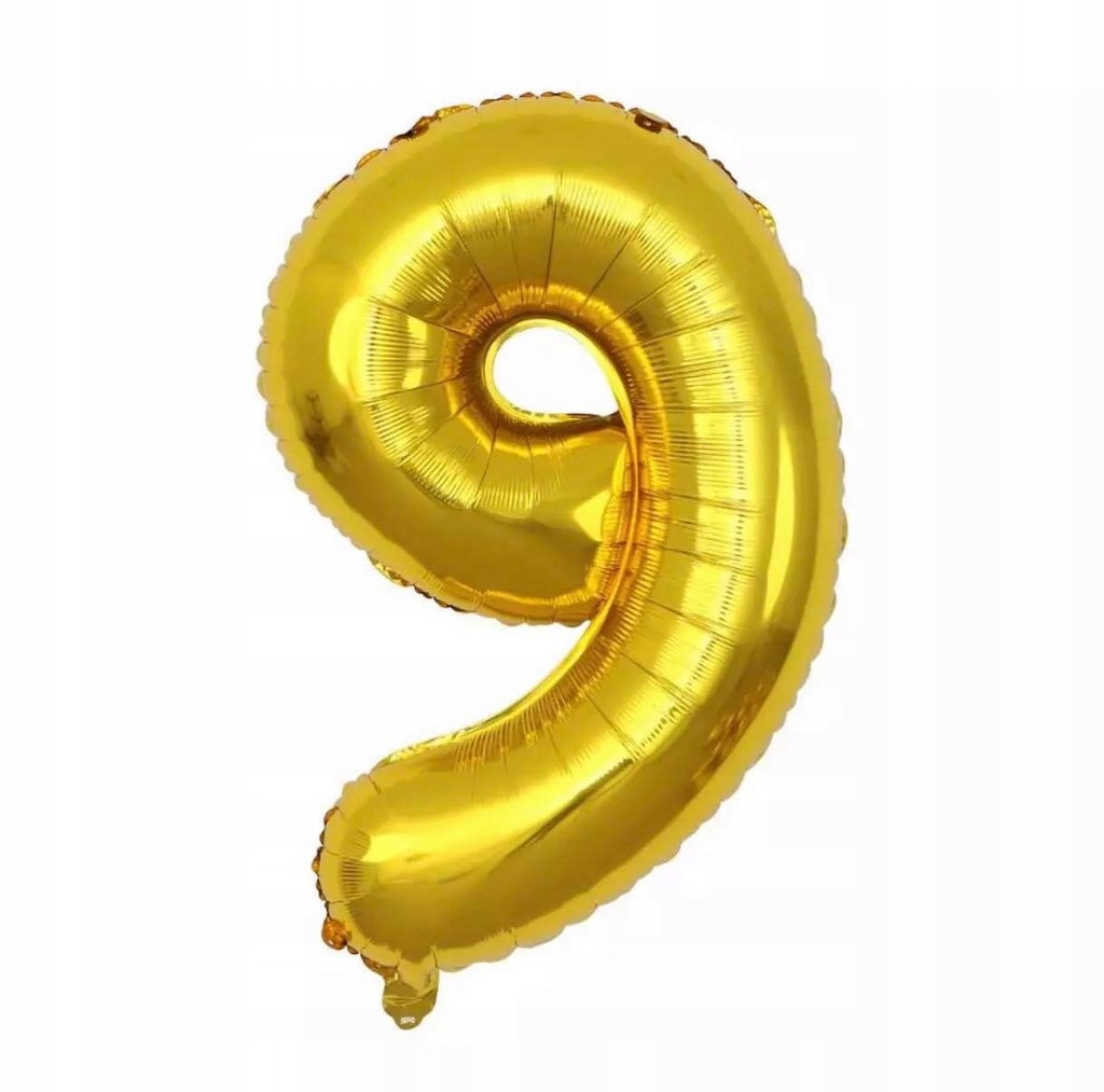 BALON ZŁOTY CYFRA 9 NA HEL DUŻY 92CM URODZINY - 9585321676 - oficjalne ...