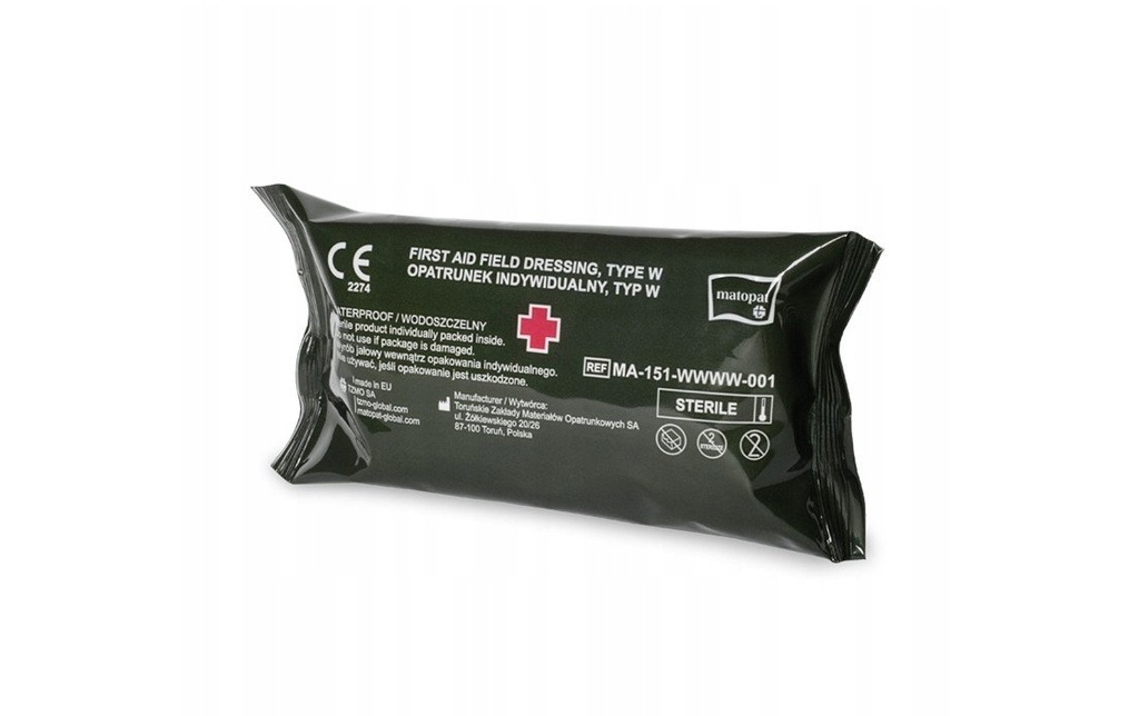 Opatrunek indywidualny wodoszczelny jałowy Typ Wojskowy Bandaż apteczka - 14423392833 ...