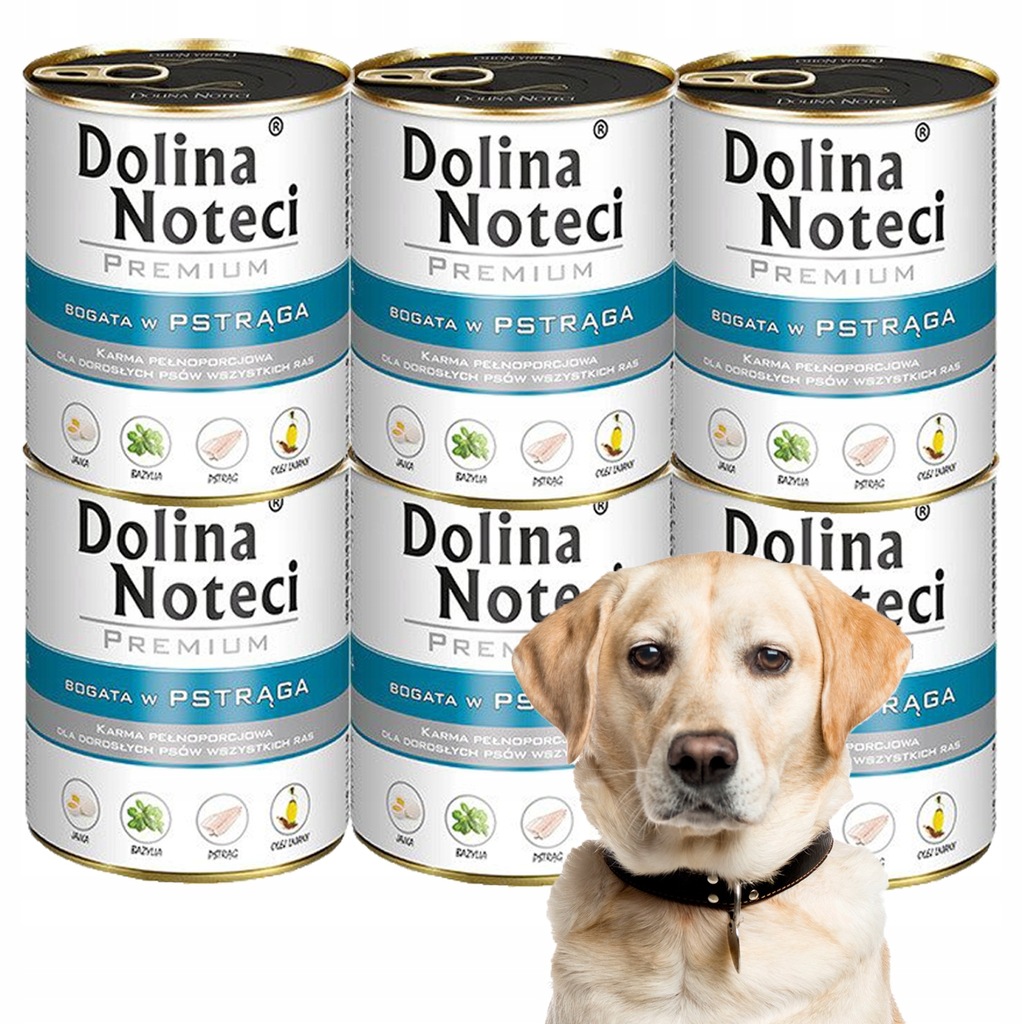 DOLINA NOTECI PREMIUM Pstrąg Zestaw Puszek 6x 800g - 14431025880 - oficjalne archiwum Allegro