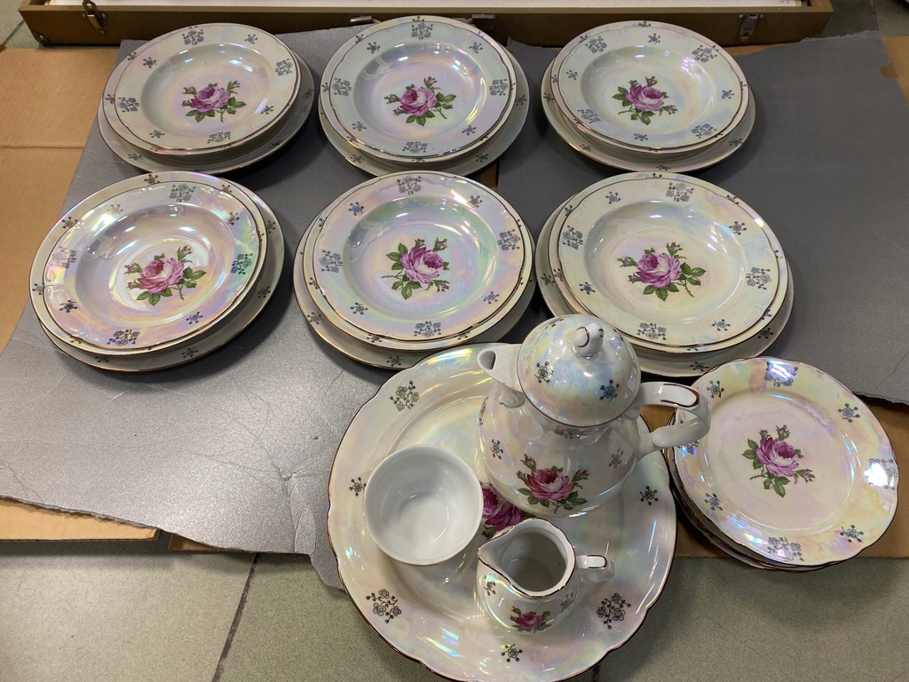 Serwis obiadowy KAHLA&GDR 6 róże porcelana4757 - 11699160887 - oficjalne archiwum Allegro