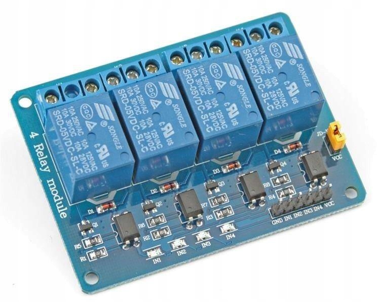 Moduł 4-kanałowy przekaźnik 5V 10A AVR ARM ARDUINO - 10494348410 ...