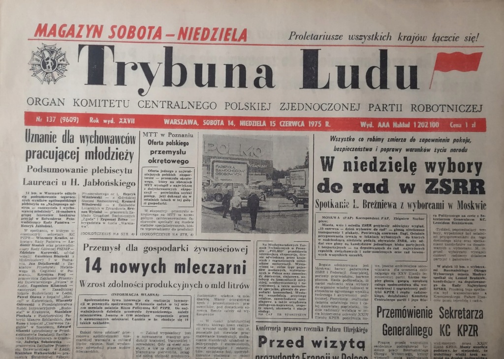 Trybuna Ludu 137 1975 PRL - 13216221618 - oficjalne archiwum Allegro