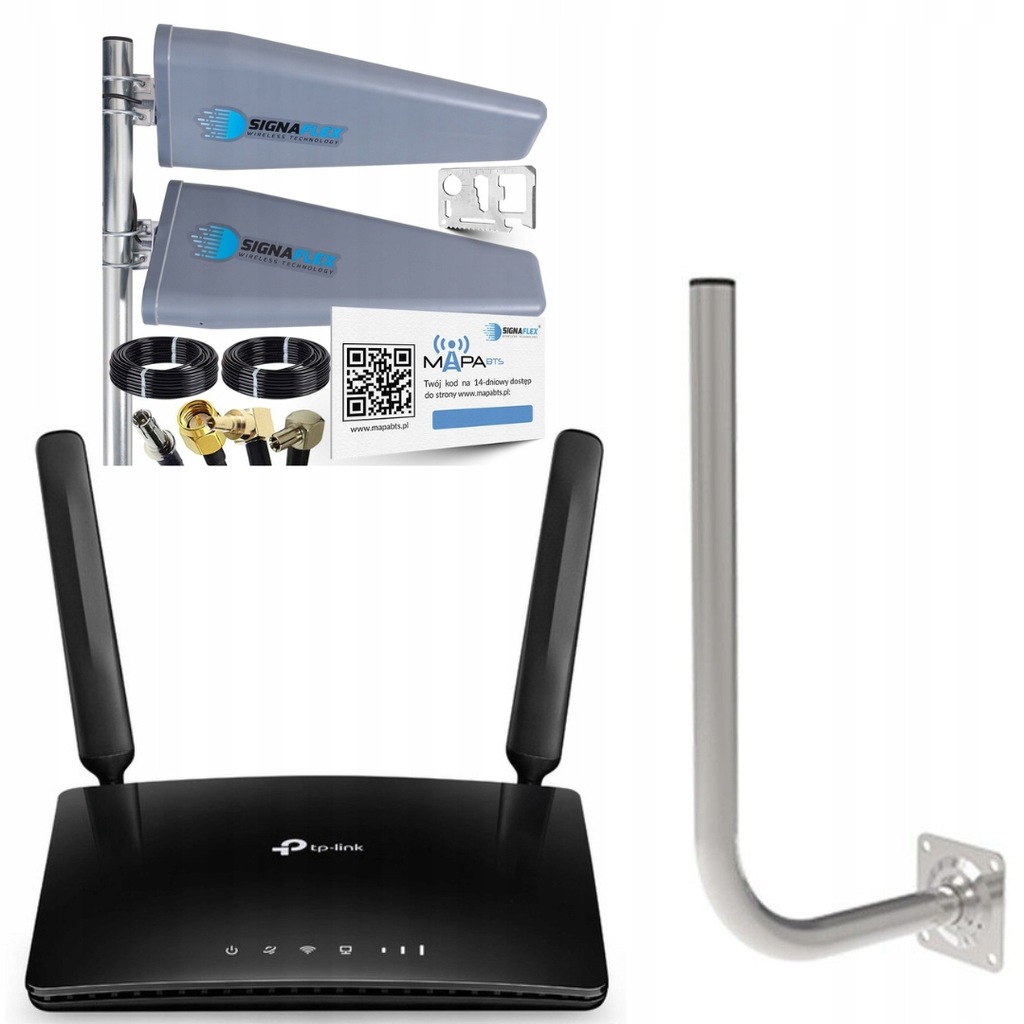 Router TP-LINK TL-MR6400 +ANTENY DUAL LTE+ MASZT - 12636194096 ...
