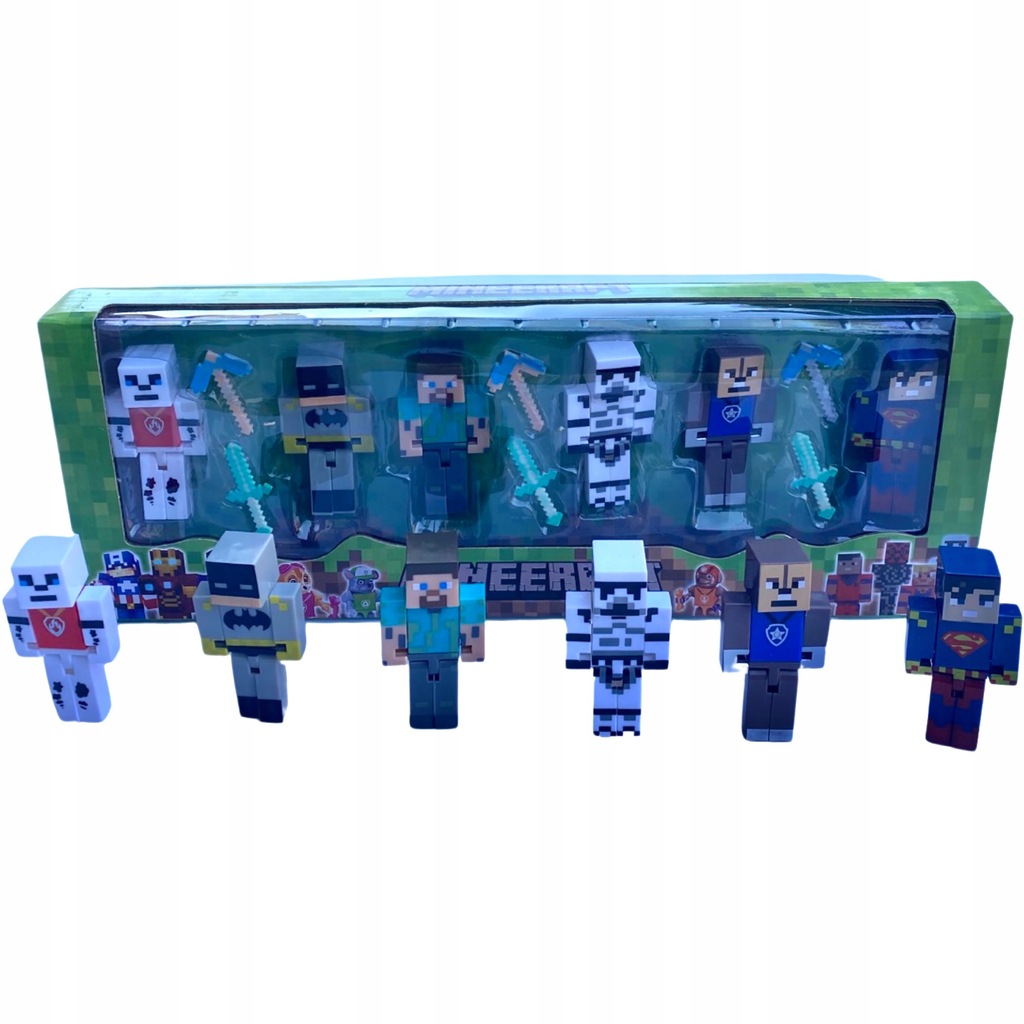 Figurki MINECRAFT zestaw figurek SUPERBOHATEROWIE - 11963480385 ...