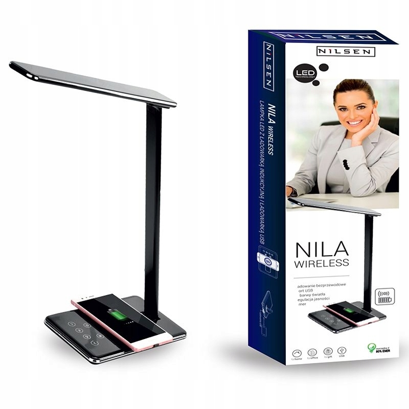 Lampka biurkowa LED NILA wireless Nilsen ładowarka - 10064389453 - oficjalne archiwum Allegro