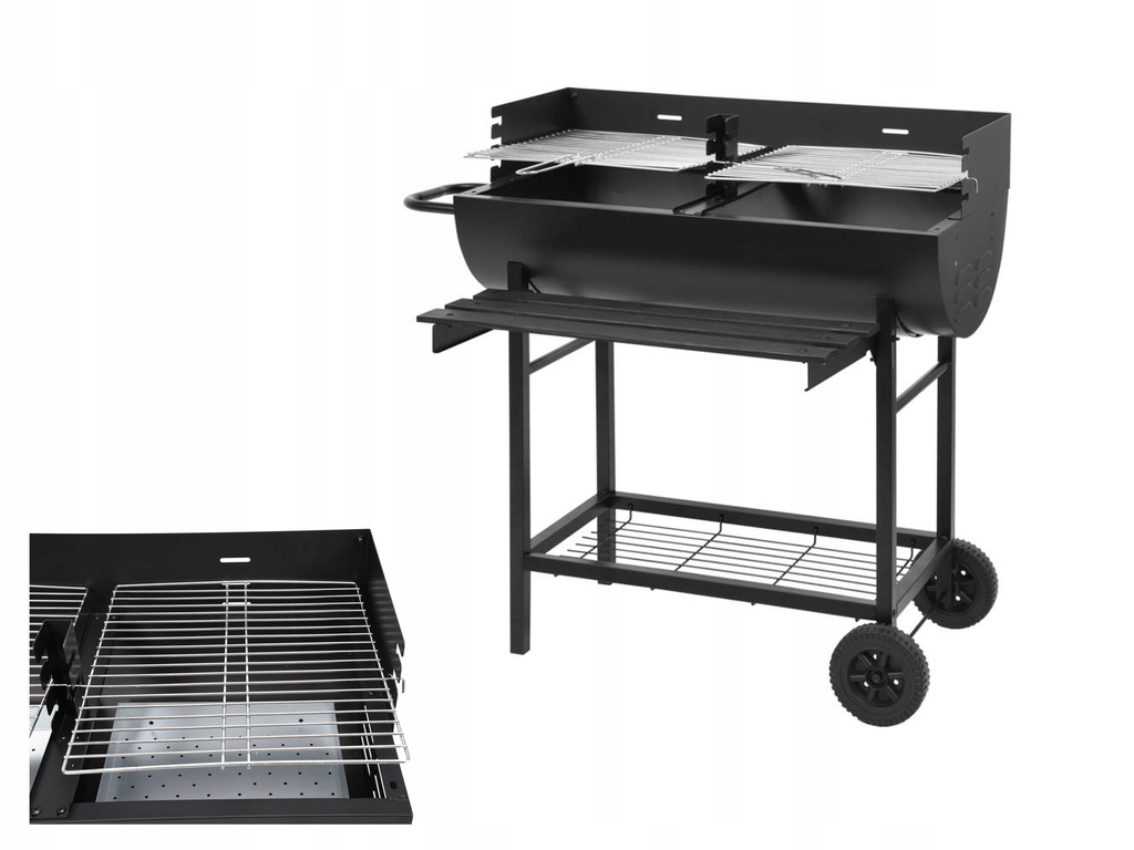 GRILL OGRODOWY Z RUSZTAMI WĘGLOWYMI I 2 PÓŁKAMI - 13549603381 ...