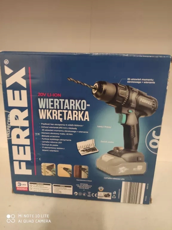 WIERTARKO-WKRĘTARKA FERREX 20V - 12370471674 - oficjalne archiwum Allegro