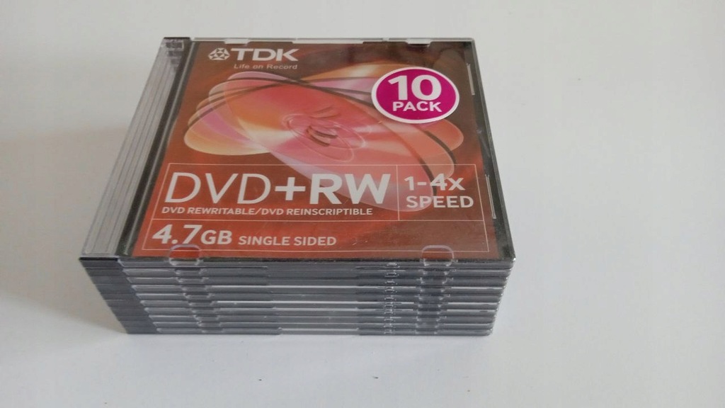 Płyta DVD TDK DVD+RW 4,7 GB 10 szt. SLIM - 14080712686 - oficjalne archiwum Allegro