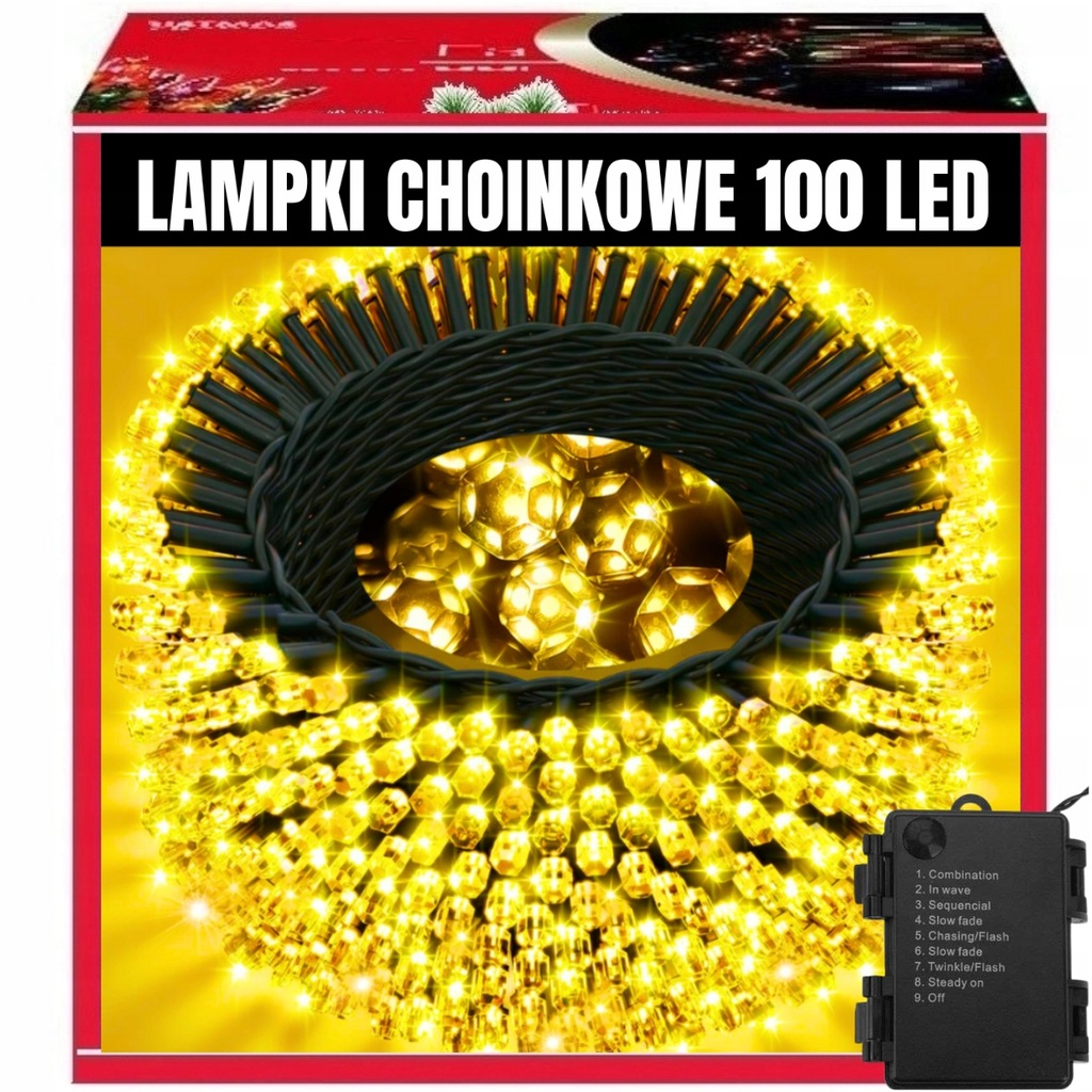 LAMPKI CHOINKOWE 100LED 10,5m ZEWNĘTRZNE WEWNĘTRZNE BIAŁE CIEPŁE ŚWIĄTECZNE - 16677932736 ...