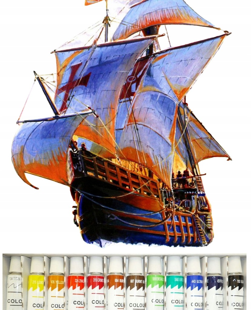 STATEK SANTA MARIA KRZYSZTOF KOLUMB + FARBY + KLEJ - 8665340408 ...