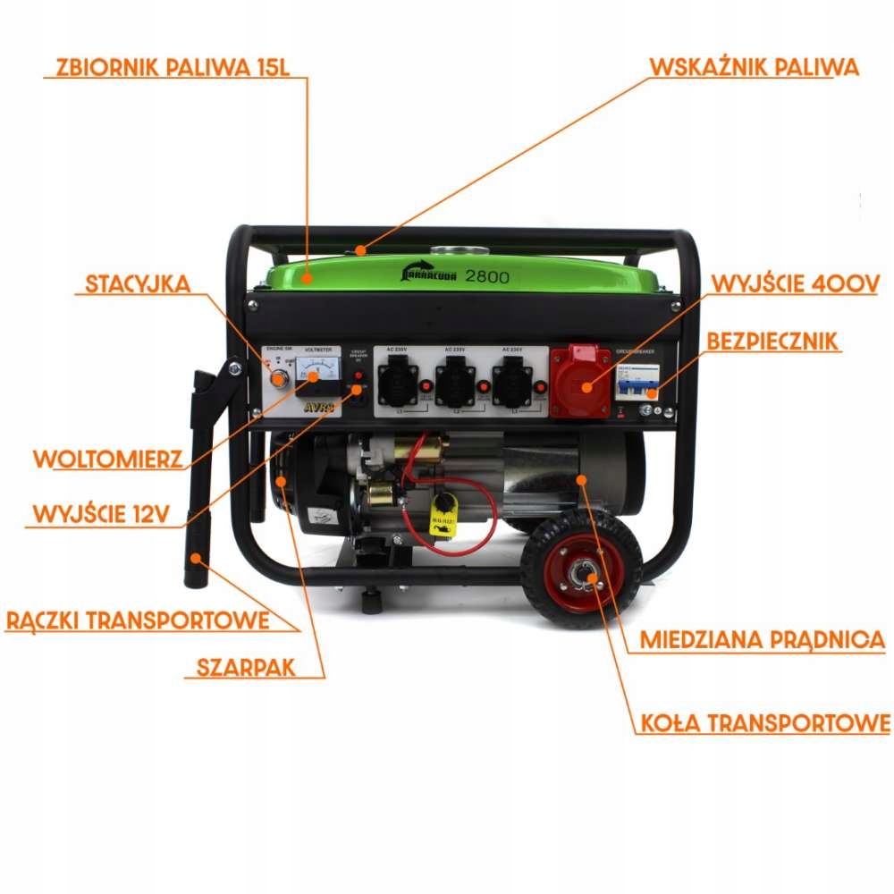 Agregat prądotwórczy 2,8kw 3F Barracuda rozrusznik - 11895189768 ...