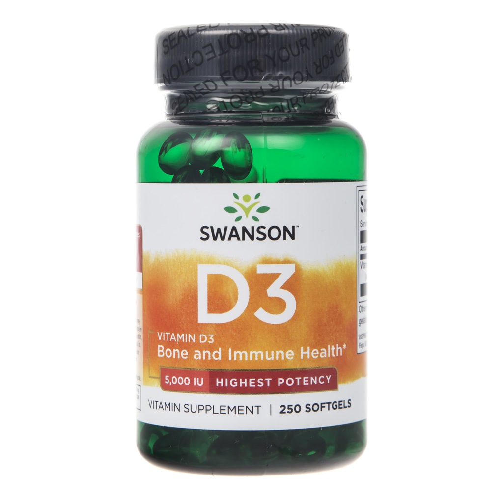 SWANSON WITAMINA D3 5000 UI j 250 kaps. ODPORNOŚĆ - 6620556475 ...