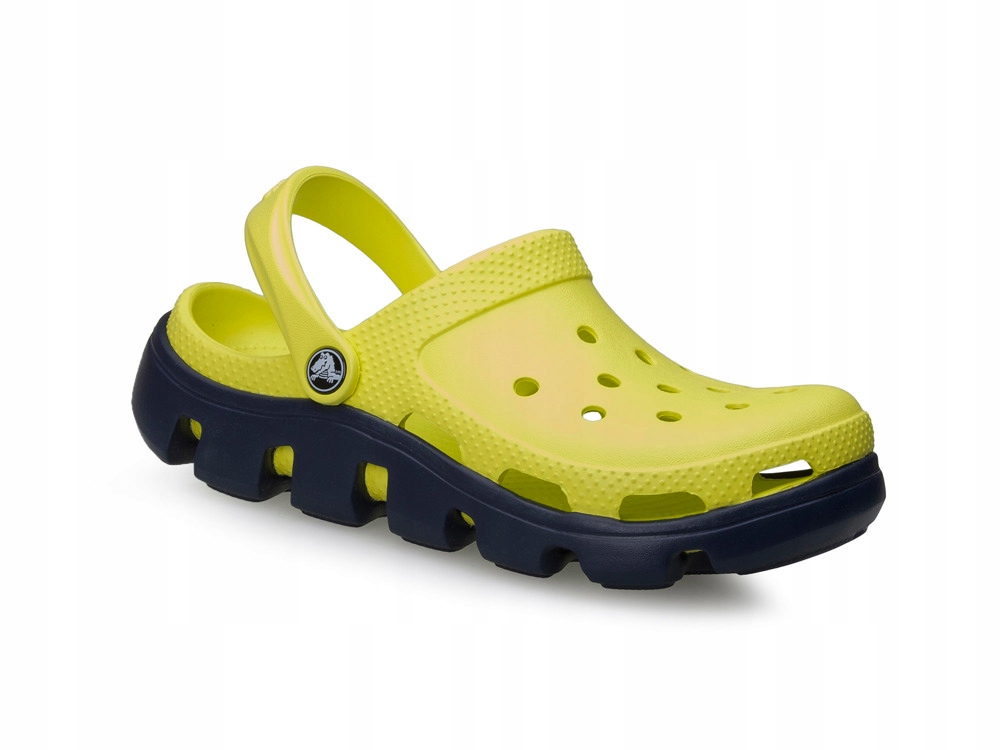 Crocs ZÓŁTE klapki damskie Citrus/Navy 11991-70V - 7453034661 ...