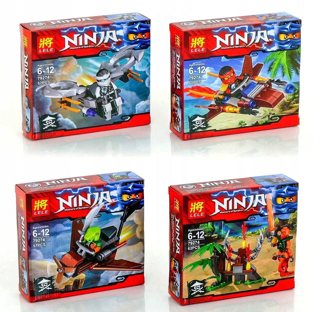 KLOCKI LELE NINJA ZESTAW 4 PUDEŁKA - 11634287135 - oficjalne archiwum ...