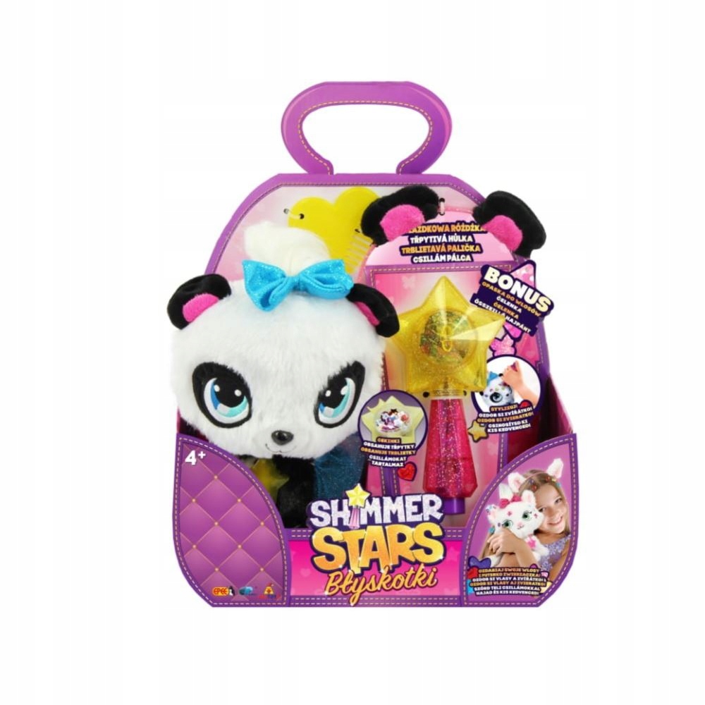 SHIMMER STARS BŁYSKOTKI PANDA MASKOTKA + DODATKI - 9986325287 ...