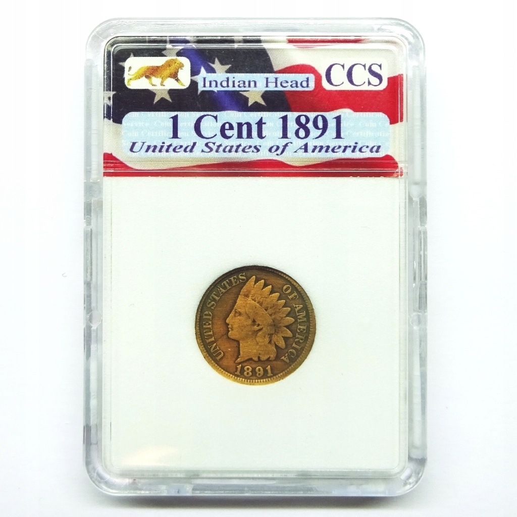 1 cent 1891 USA Indian Chief Wódz Indiański moneta - 13151091602 ...