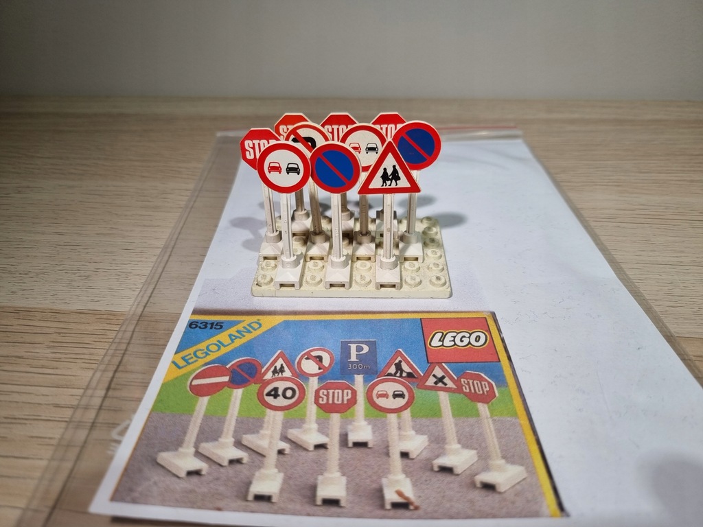 KLOCKI LEGO LEGOLAND VINTAGE TOWN CITY ZESTAW 6315 Road Signs ZNAKI ...
