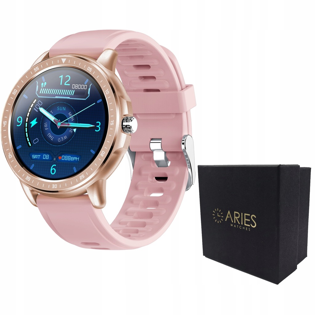 DAMSKI SmartWatch PULS ciśnieniomierz BT5.0 POLSKI - 12425626542 ...