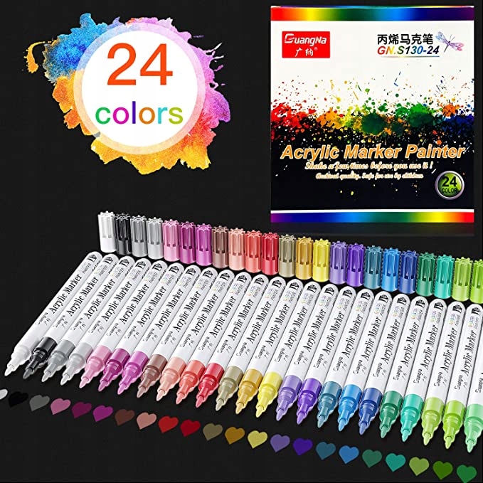 PISAKI FLAMASTRY MAZAKI MARKERY AKRYLOWE ZESTAW 24 - 13417197373 ...