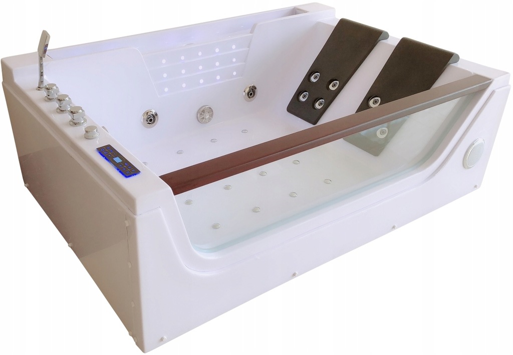 WANNA Z HYDROMASAŻEM JACUZZI 180X120 2 OSOBOWA LED PODGRZEWACZ ...