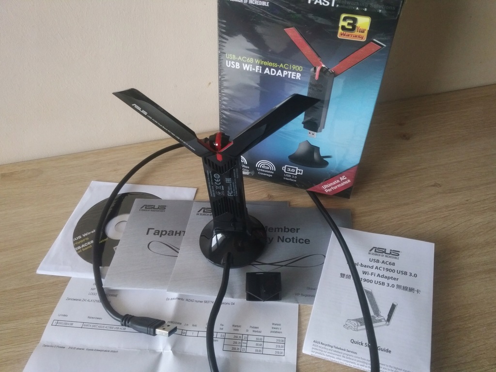 ASUS USB-AC68 karta sieciowa wi-fi antena dongle - 13049877913 ...
