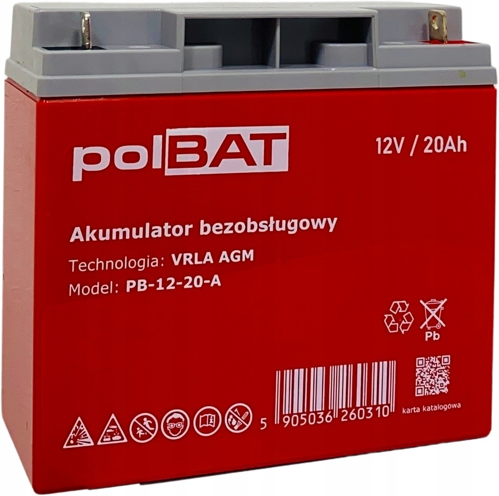 AKUMULATOR BEZOBSŁUGOWY VRLA AGM 12V 20Ah (wymiar 17Ah/18Ah) ALARM UPS - 14449551817 - oficjalne ...