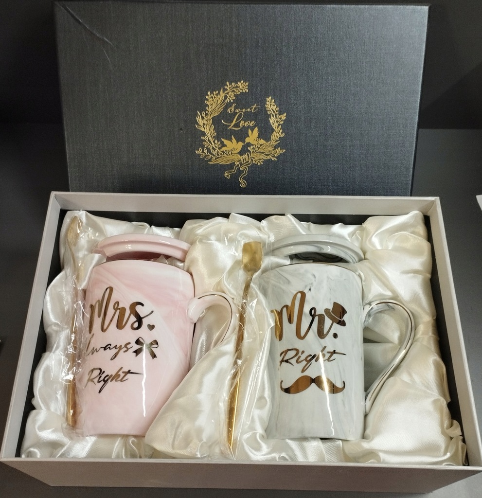 Zestaw kubków Mrs&Mr Prezentowe dla Pary Młodej, Rocznica, Jubileusz ...