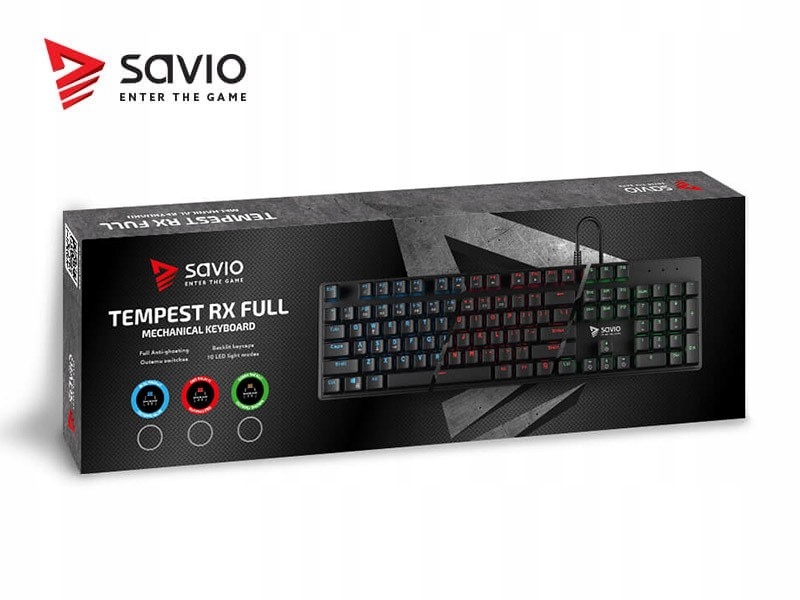 Купить Механическая клавиатура Savio Tempest RX Full Red: отзывы, фото ...