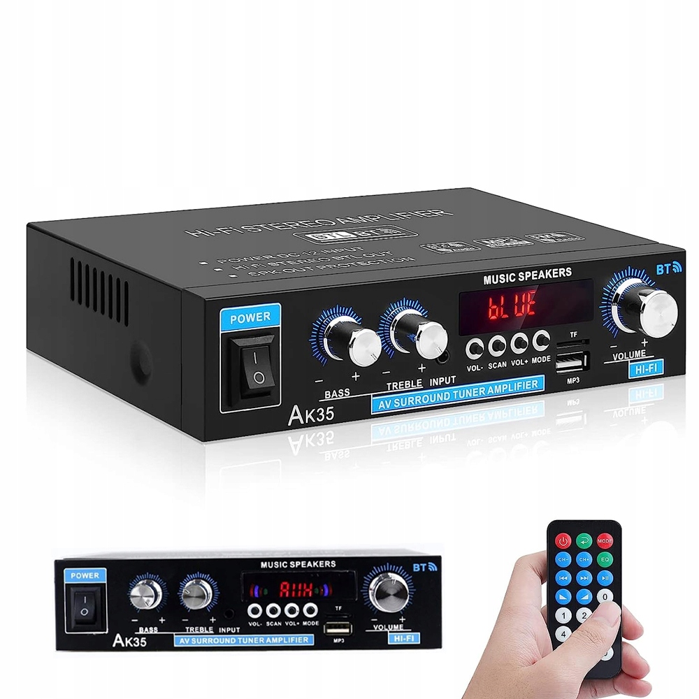 WZMACNIACZ SAMOCHODOWY STEREO BLUETOOTH AMPLITUNER - 14296245094 - oficjalne archiwum Allegro