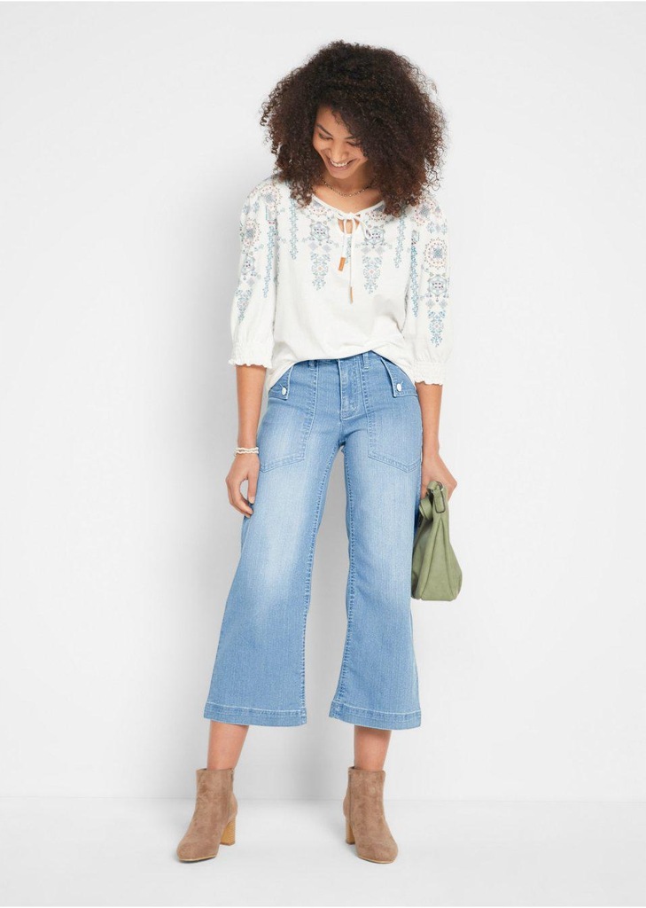 GA7014 SZEROKIE JEANSY SZWEDY__46 - 12941814115 - oficjalne archiwum Allegro