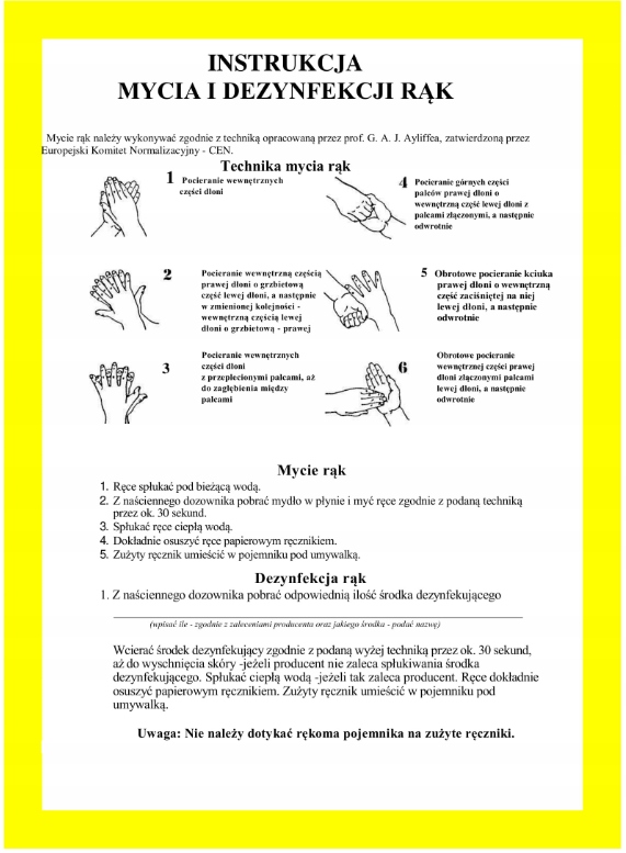 INSTRUKCJA BHP MYCIA RĄK - 9366474129 - oficjalne archiwum Allegro