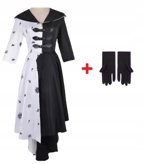 STRÓJ KOSTIUM CRUELLA DE VIL MON COSPLAY PREZENT - 11610588772 ...