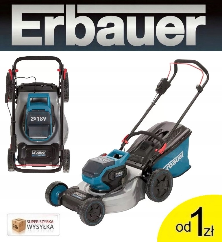 ERBAUER KOSIARKA AKUMULATOROWA 2x18V 46cm stan BDB - 12824751382 ...