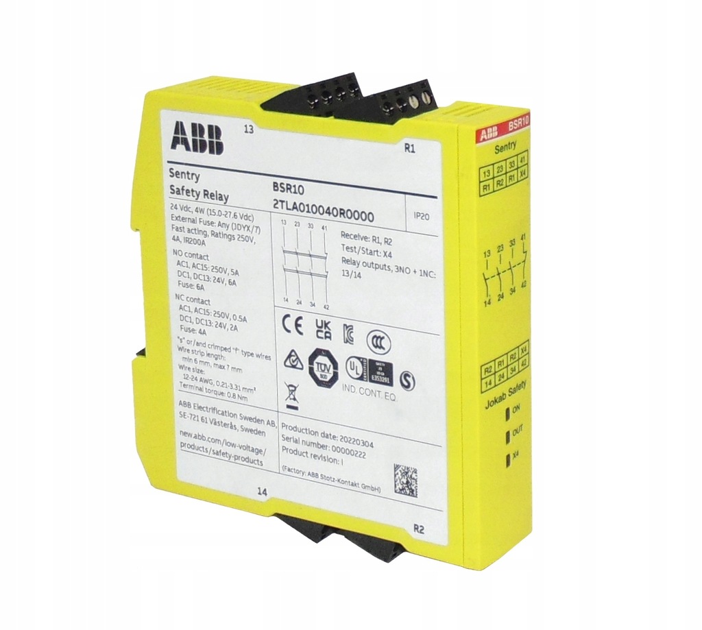 PRZEKAŹNIK BEZPIECZEŃSTWA ABB BSR10 24V DC SENTRY - 13023919090 ...