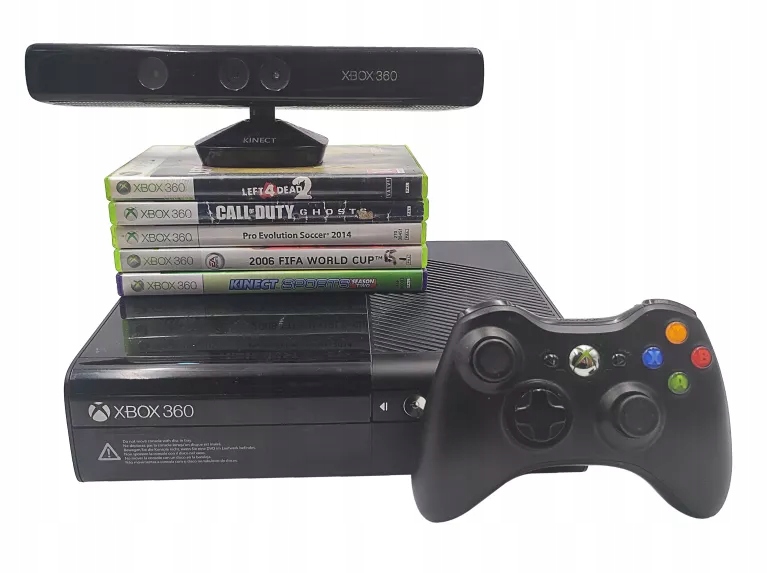 KONSOLA MICROSOFT XBOX 360E 250GB KONTROLER + KINECT + 5X GRA - ZESTAW ...