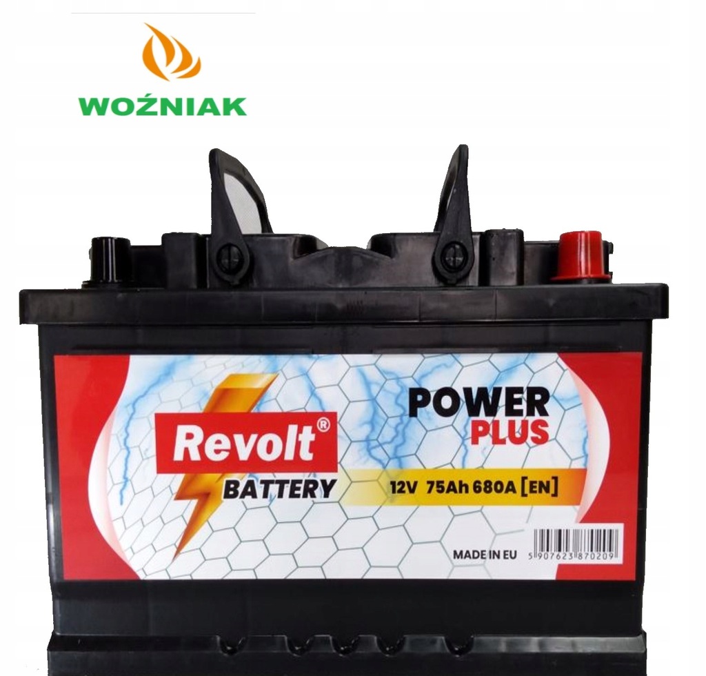 AKUMULATOR REVOLT 12V 75Ah 680A +P STD - 14464721424 - oficjalne ...