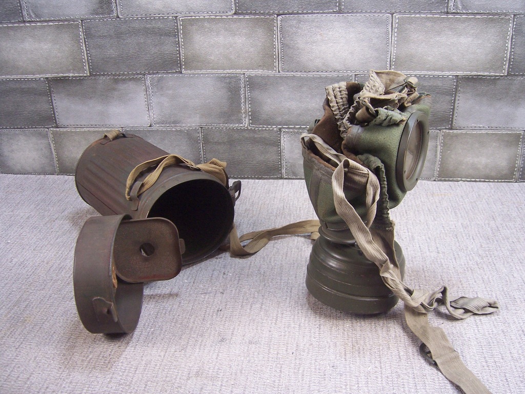 Oryginalna Niemiecka Puszka z maską p/gaz 1942 - 10088508409 - oficjalne archiwum Allegro